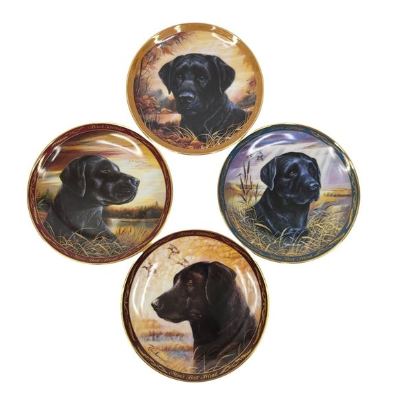 4 Royal Doulton Black Labrador Collector Plates Mans Best Friend ...